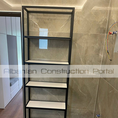 Raft metalik me porosi per tualet | Artisan Metal Works Albania