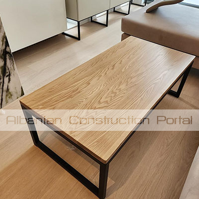 Tavoline druri drejtkendore me kembe hekuri per sallon | EDER FURNITURE