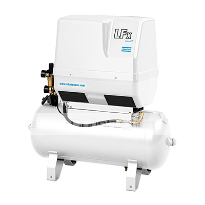 Kompresor dental Atlas Copco LFx Tank Mounted | ENERGY AND AIR shpk