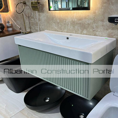 Mobilje tualeti pvc me lavaman porcelani te integruar | Olsi