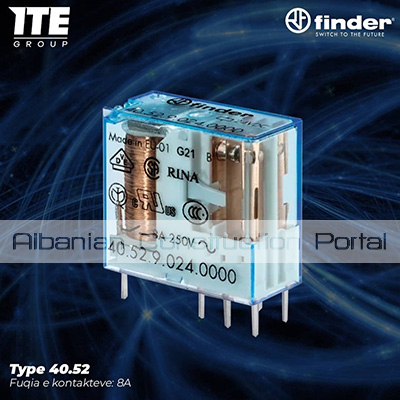 Rele me bobine AC dhe DC, kontakte 8A Finder | ITE GRUP
