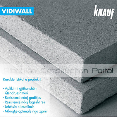 Pllake fiber-gipsi Knauf Vidiwall per kuzhine dhe banjo | Knauf Albania