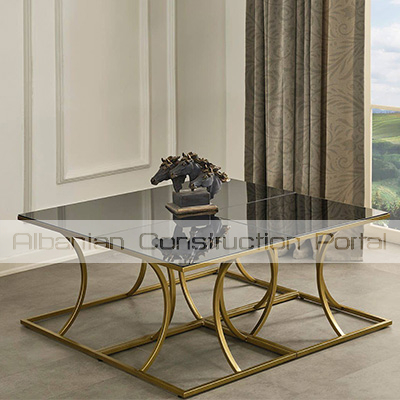 Tavoline xhami me strukture metalike gold | MUCA G.G.H