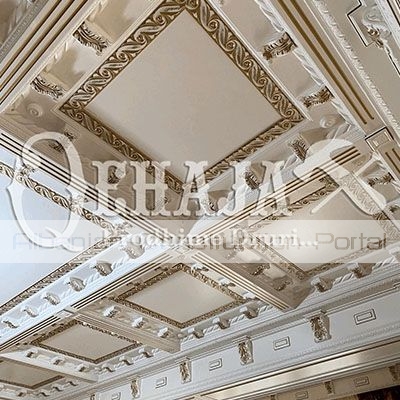 Tavan dekorativ me dru stil klasik | Qehaja Mobileri