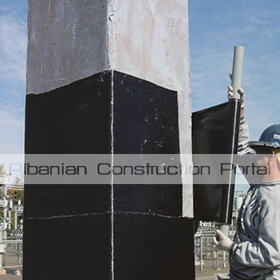 Pelhure me fibra karboni perforcim strukturor kolona, trare, mure ...